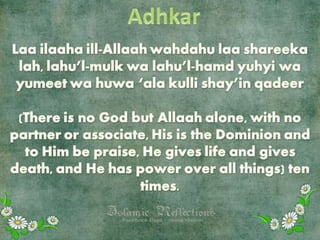Adhkar to be recited after the Prayer | PPTX