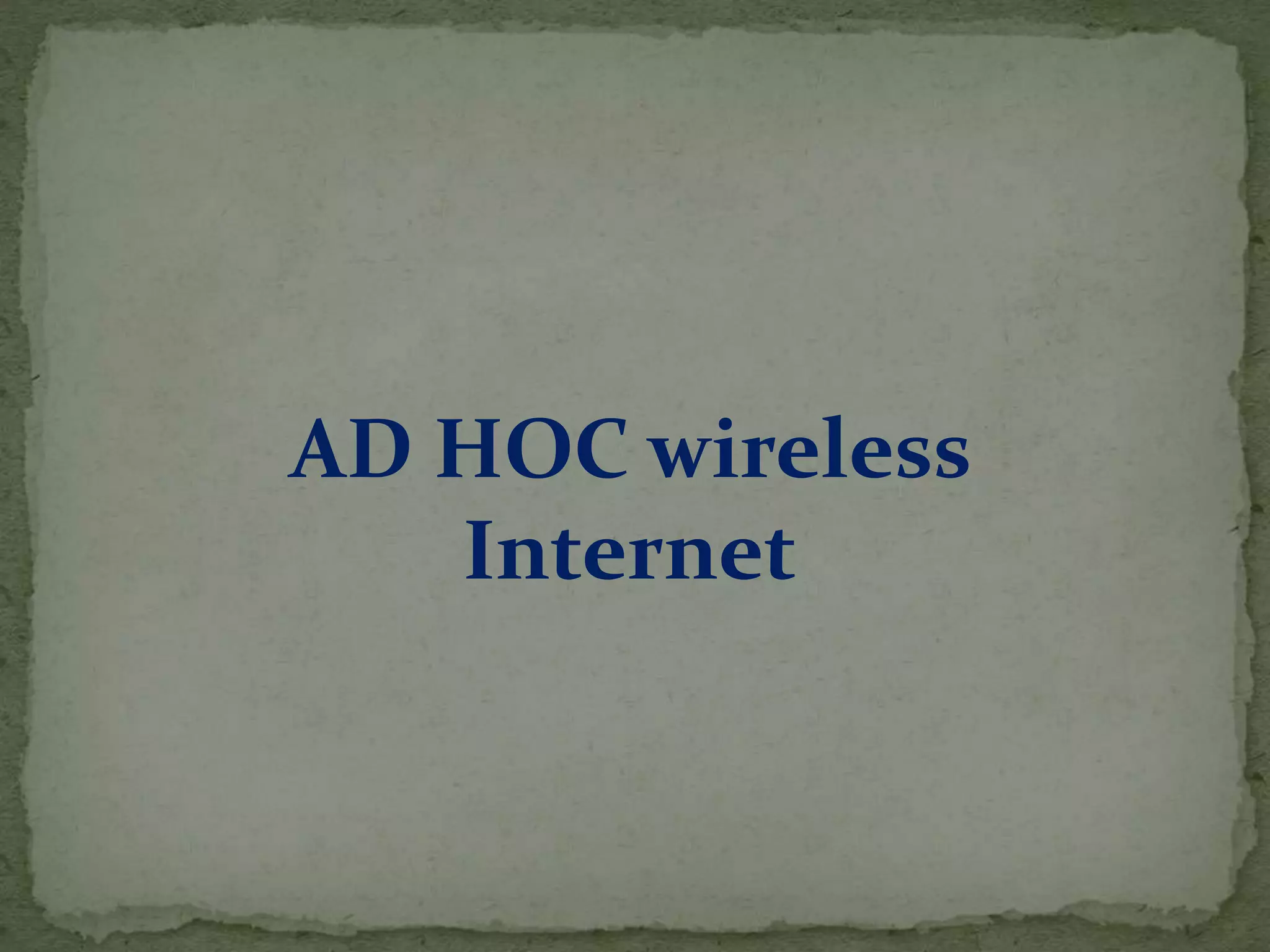 Applications of ad hoc and wireless sensor networks | PPTX