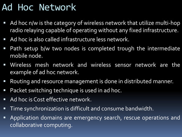 Adhoc Wireless Network | PPTX | Internet of Things | Internet