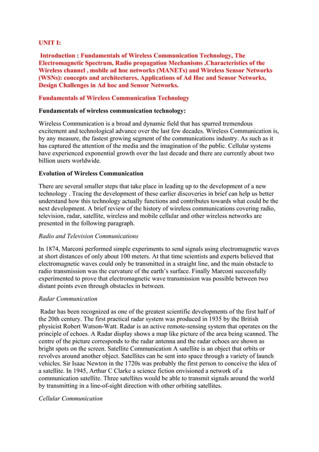 Adhoc module 1 Introduction | PDF | Computer Networking | Computing