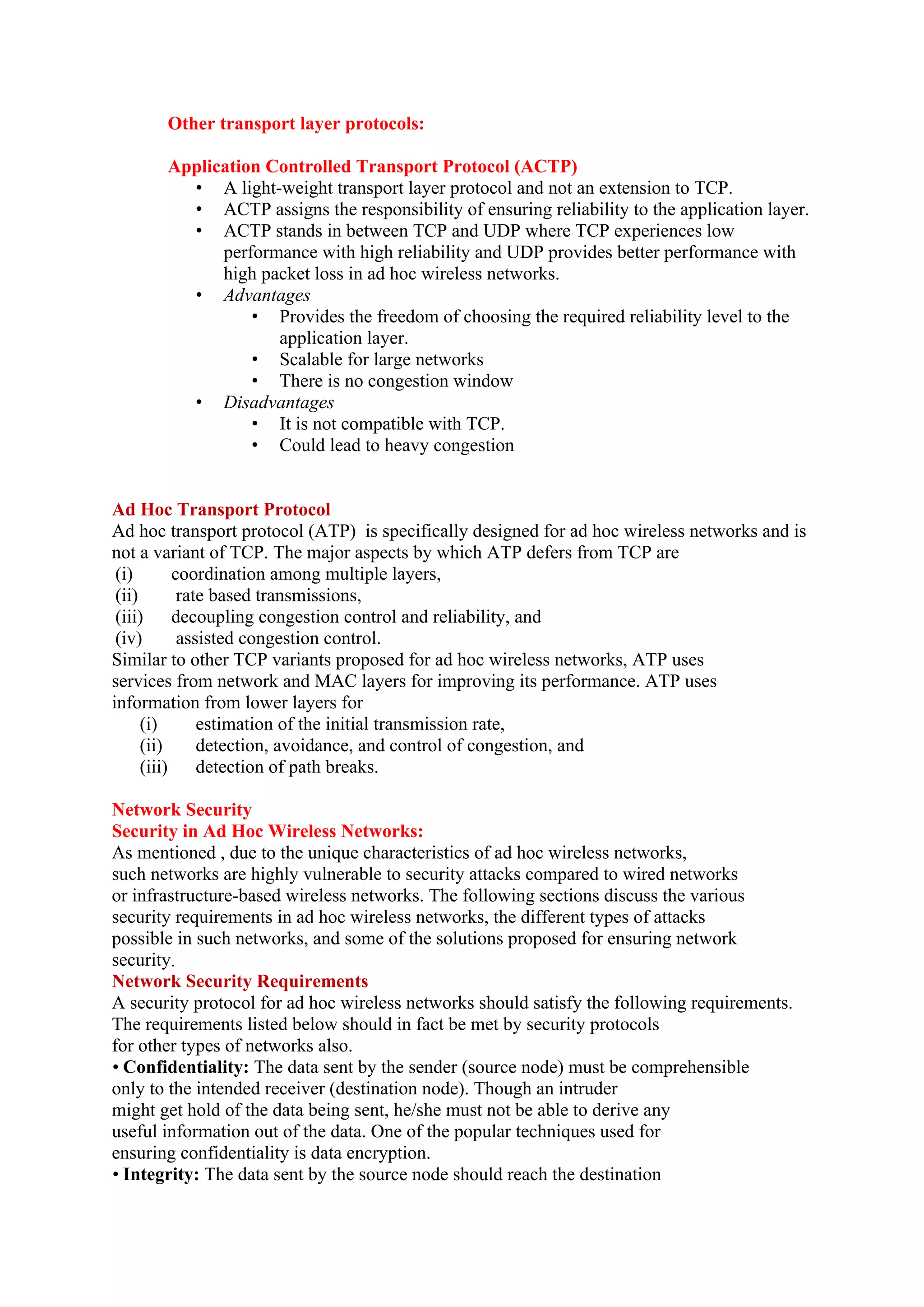 Module 3: Routing Protocols and Transport Layer in Ad-hoc Networks | PDF