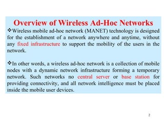 Mobile Ad hoc network | PPT | Computer Networking | Computing
