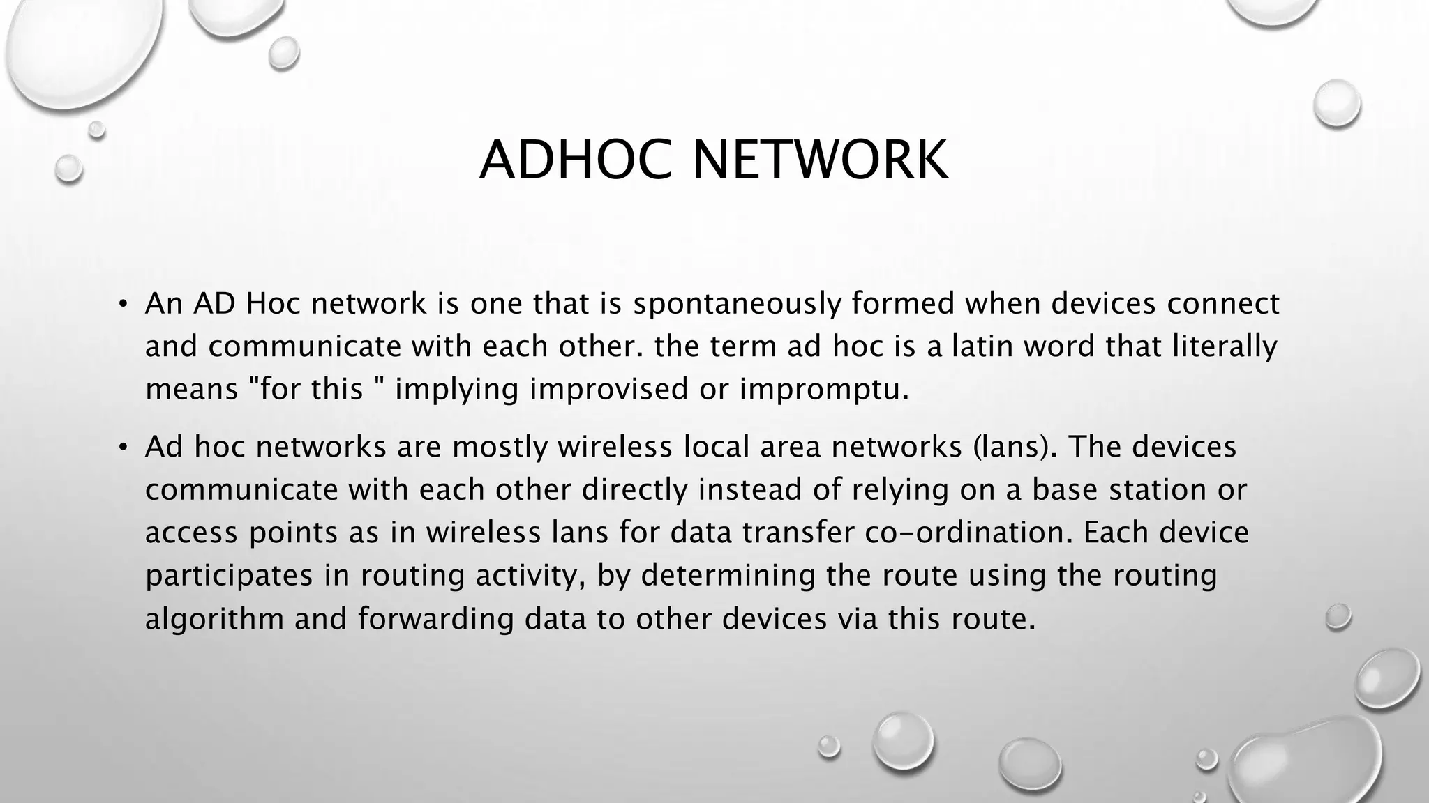 Adhoc Networkpptx Computer Networking Computing