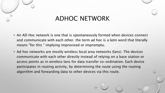 Adhoc Networkpptx Computer Networking Computing