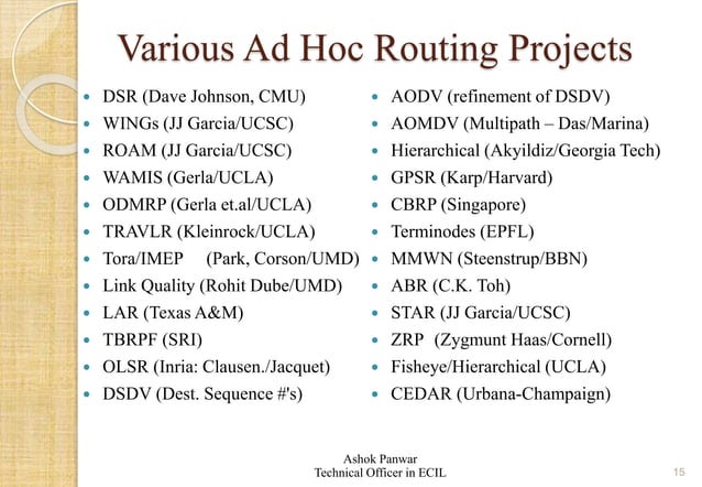 Ad-hoc networking with AODV | PPTX | Computer Networking | Computing