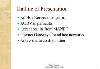 Ad-hoc networking with AODV | PPTX