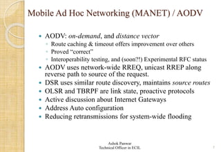 Ad-hoc networking with AODV | PPTX | Computer Networking | Computing