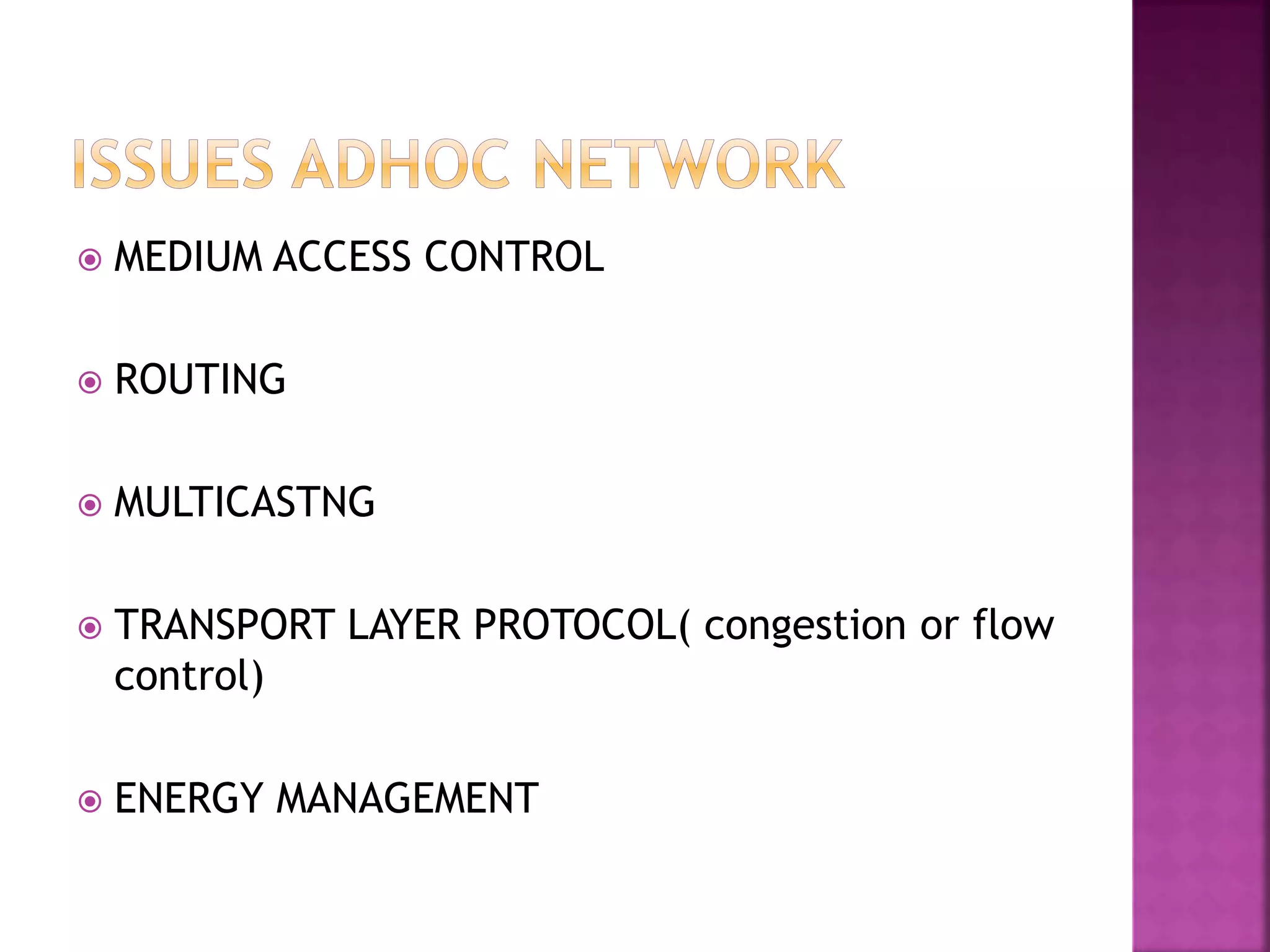 Adhoc network ppt | PPTX