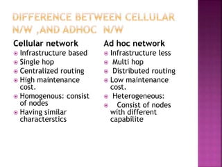 Adhoc network ppt | PPTX