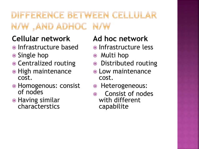 Adhoc network ppt | PPTX