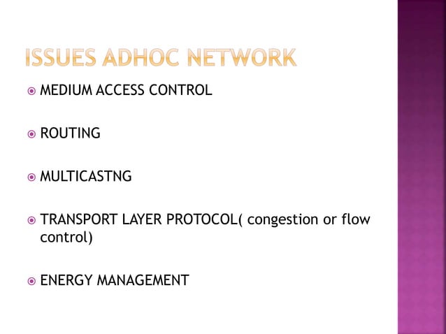 Adhoc network ppt | PPTX
