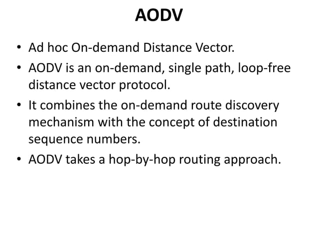 AODV (Ad hoc On-demand Distance Vector) VS AOMDV (Ad hoc On-demand ...