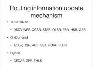 Adhoc routing protocols | PDF