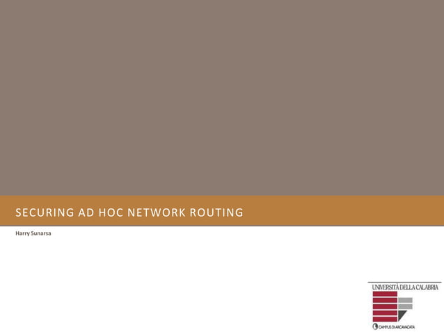 Ad Hoc Routing Security Ppt