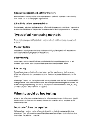 Ad Hoc Testing: Everything You Need To Know | PDF