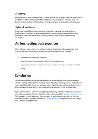 Ad Hoc Testing: Everything You Need To Know | PDF