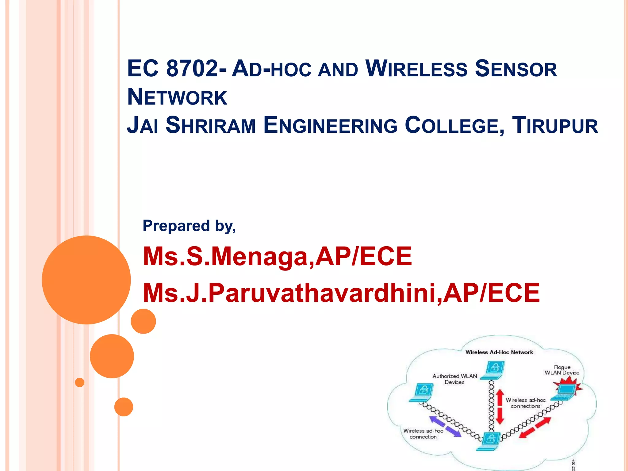 Adhoc wireless networks and its issues | PPTX | Computer Networking | Computing