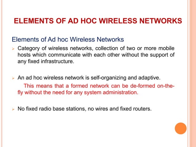 Adhoc Wireless Networks And Its Issues Pptx Computer Networking