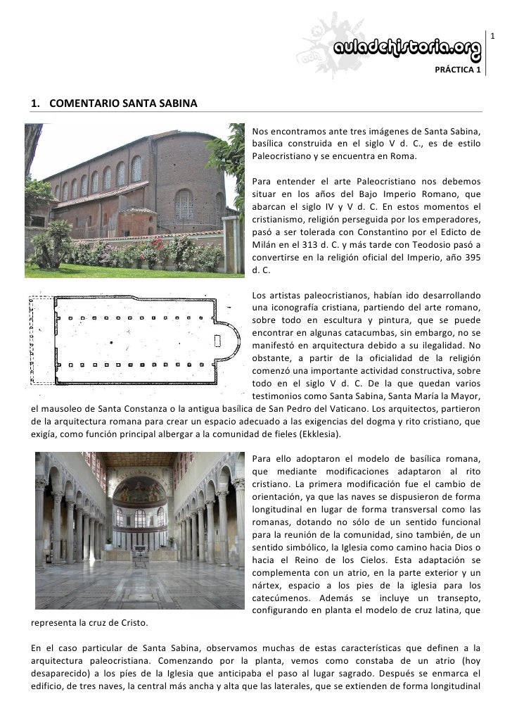 Adh Práctica 005 Comentario Arte Santa Sabina