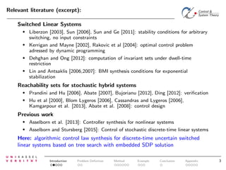 Robust Control of Uncertain Switched Linear Systems based on Stochastic Reachability | PDF ...