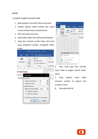 Adhyla tik tugas tabel | PDF