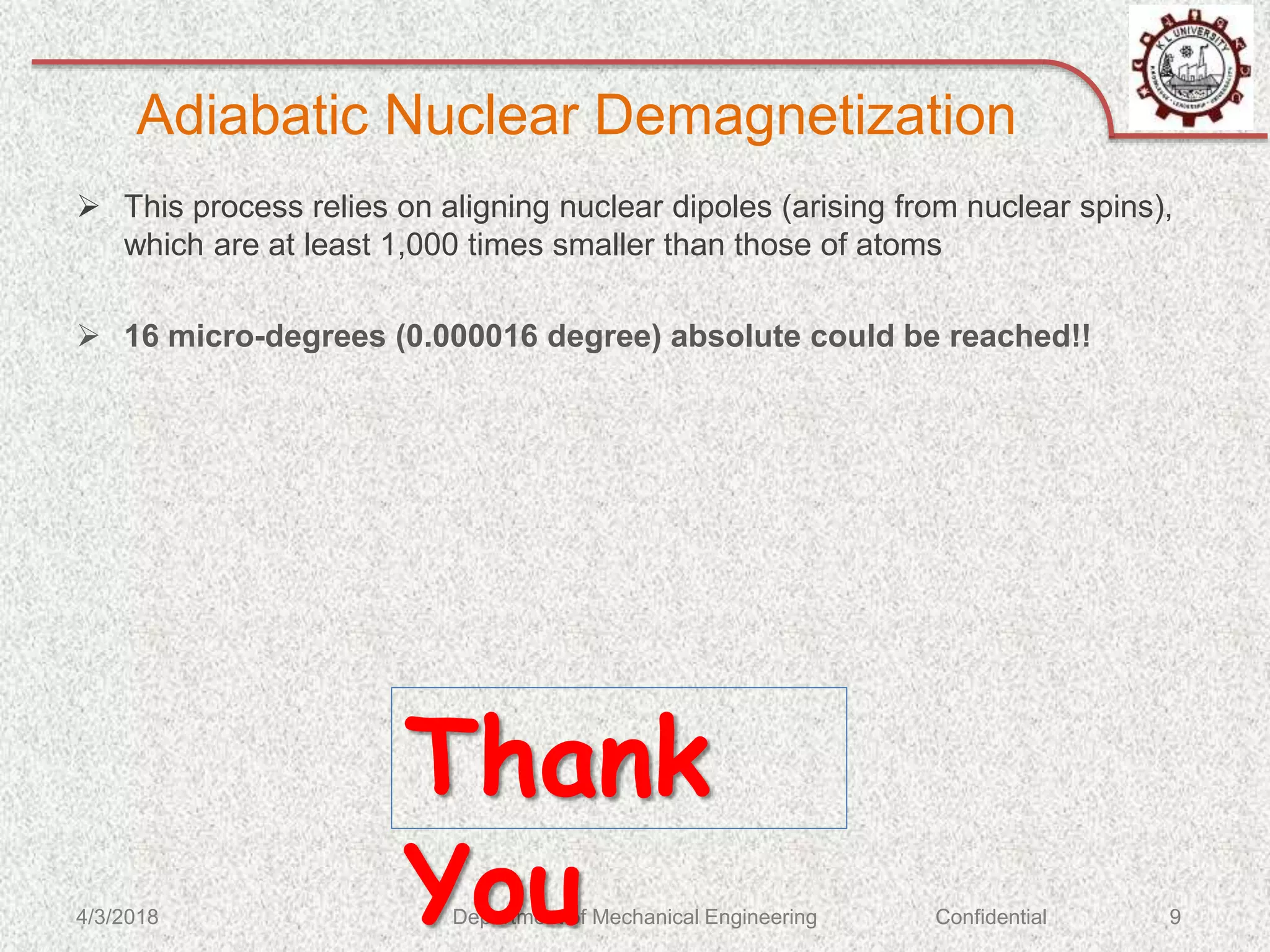 Adiabatic de-magnetization | PPTX