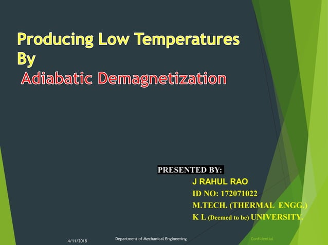 Adiabatic de magnetization | PPT