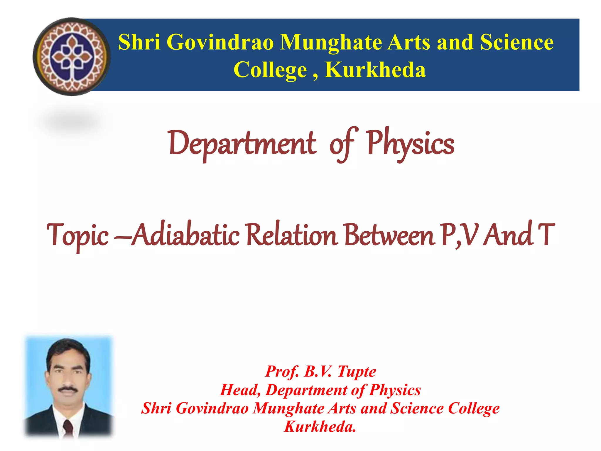 Adiabatic FRelation Between P,V,T.pptx