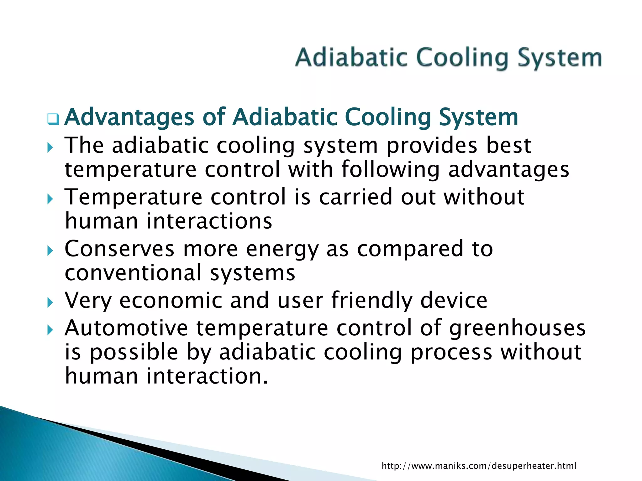 adiabatic cooling system and its working | PPTX