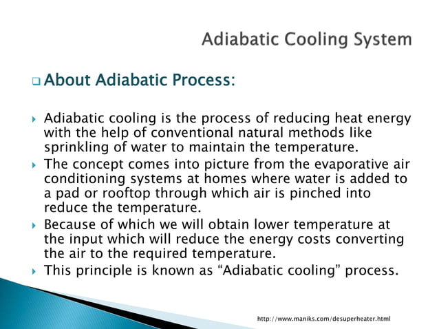 adiabatic cooling system and its working | PPTX