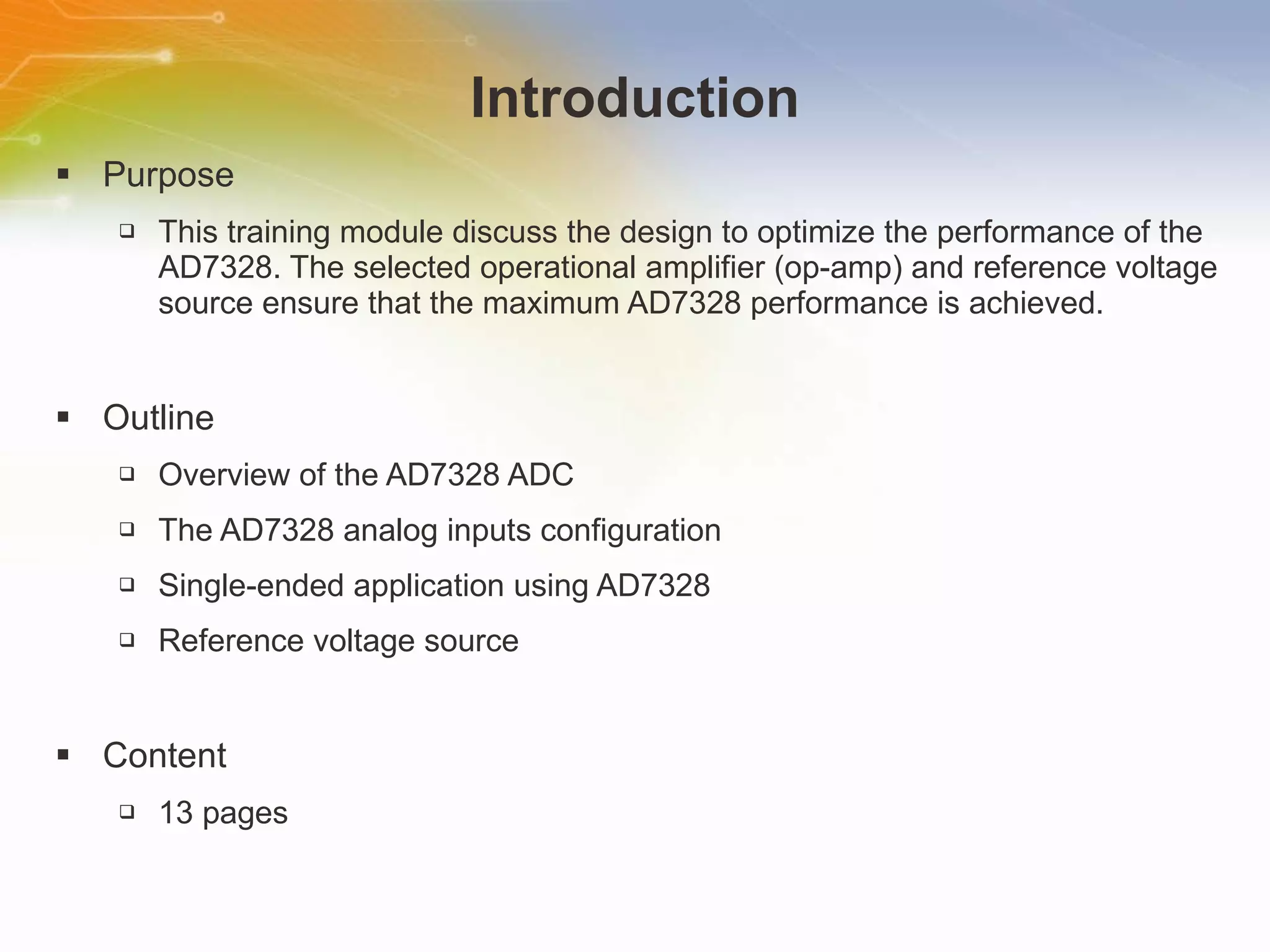 Using the AD7328 8-Channel ADC in Single-Ended Applications | PPT