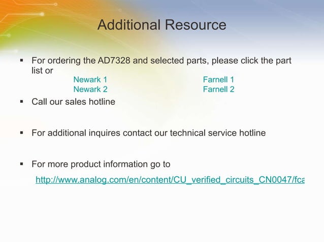 Using the AD7328 8-Channel ADC in Single-Ended Applications | PPT ...
