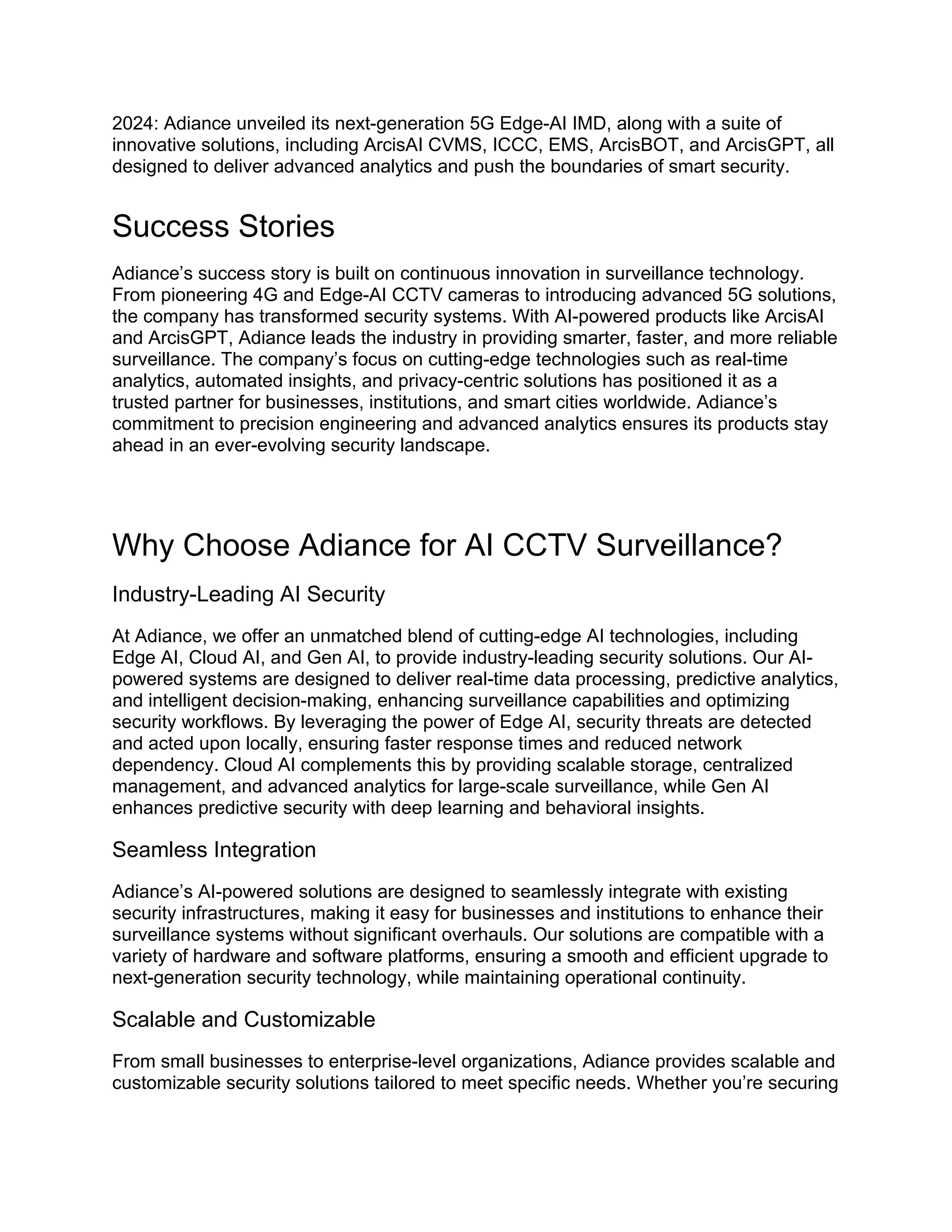 Adiance The Future of AI CCTV Manufacturing | DOCX