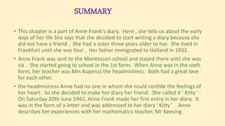 A diary of a young girl | PPTX