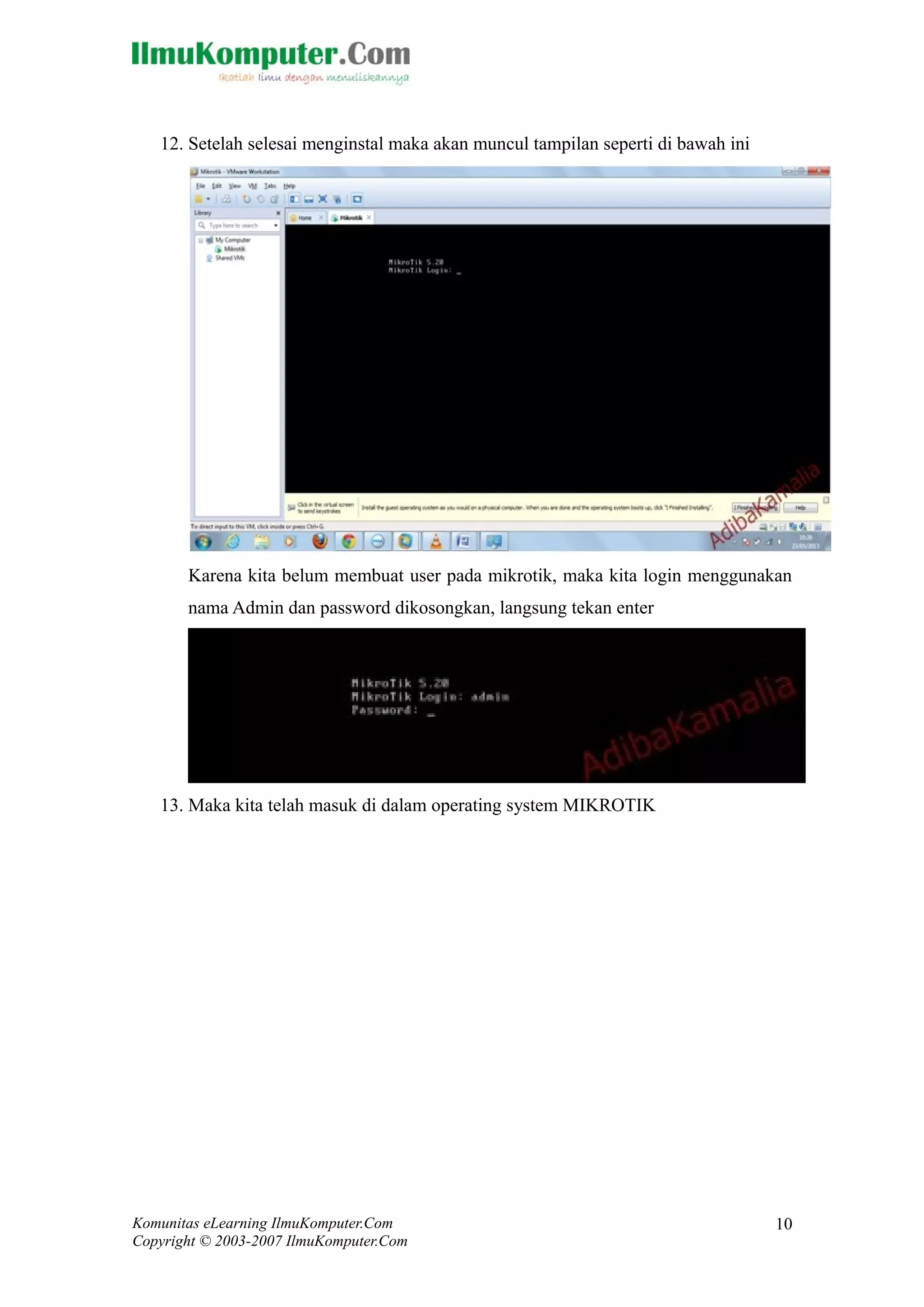 Adiba instalasi-mikrotik-di-vmware | DOC