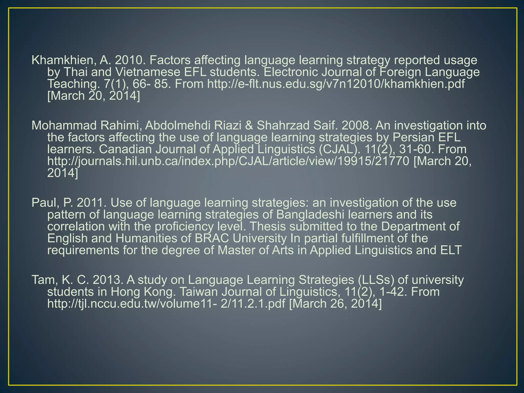 Factor that effect LLS prepared by Adibah Arshad | PPT