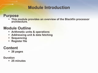 Blackfin Processor Core Architecture Part 2 | PPT