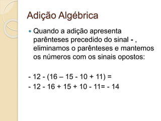 Adição algébrica | PPTX