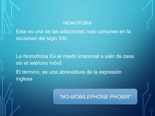NOMOFOBIA - Adiccion al celular | PPSX