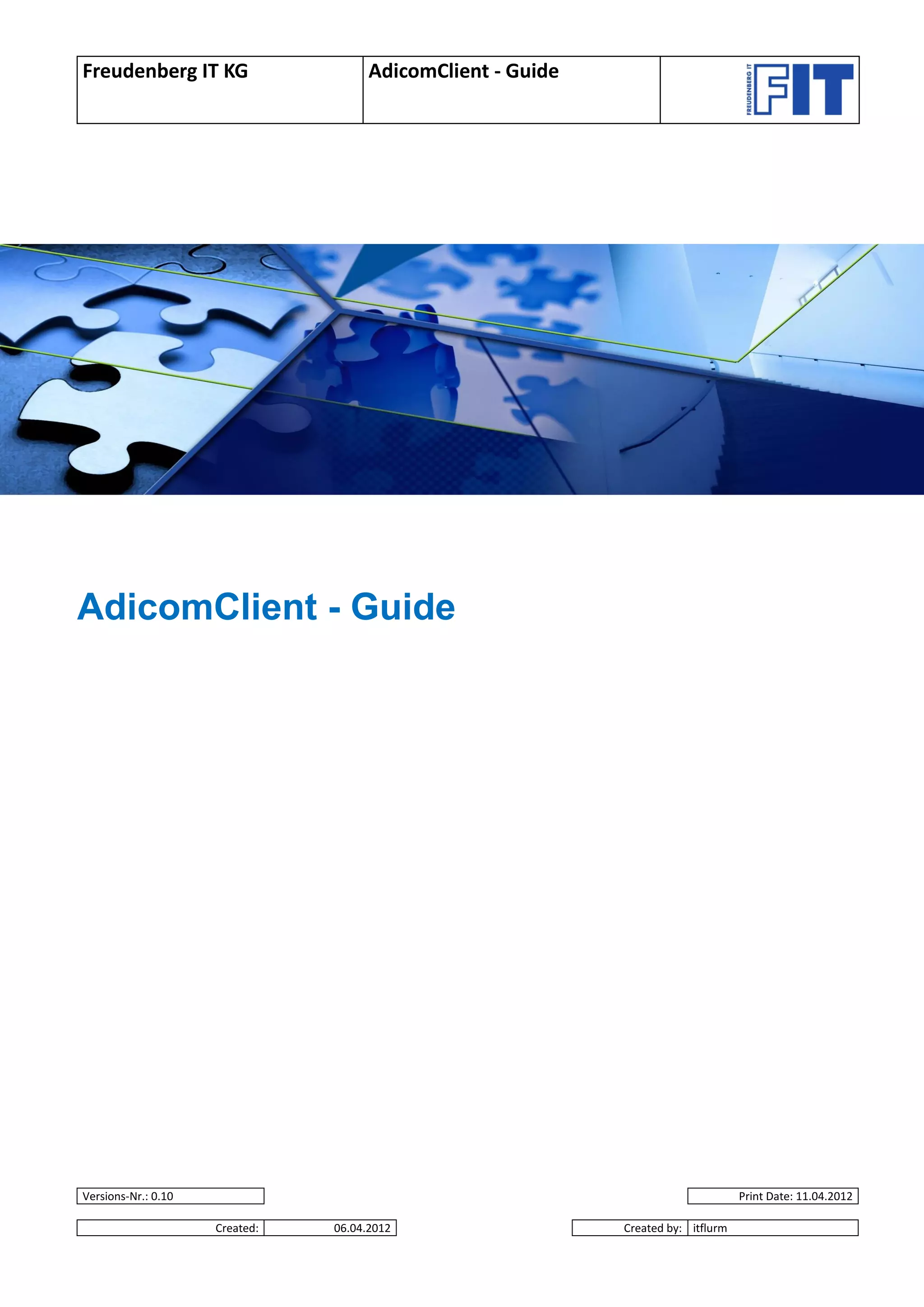 Adicom client demo - guide (pdf) | PDF