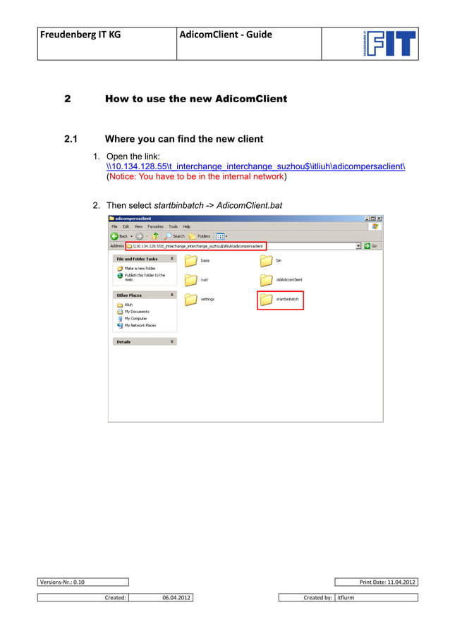 Adicom client demo - guide (pdf) | PDF