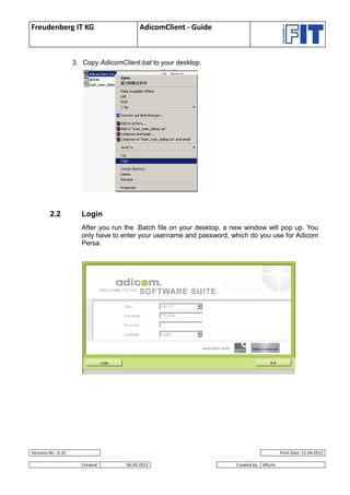 Adicom client demo - guide (pdf) | PDF