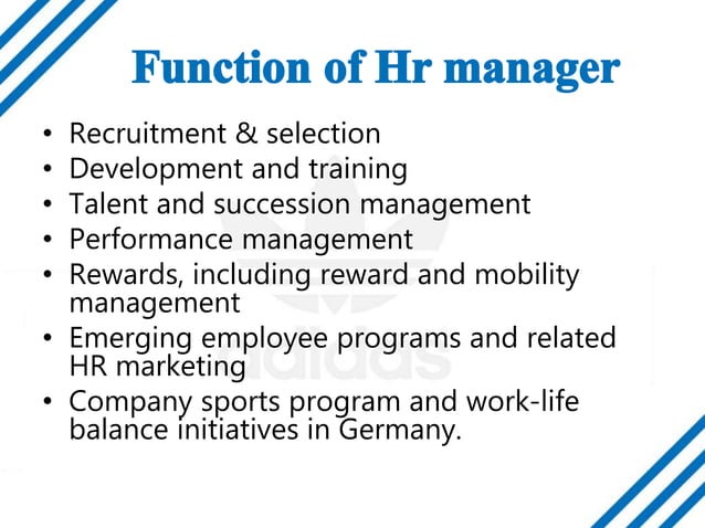 Adidas HR functions and organizational behaviour | PPTX