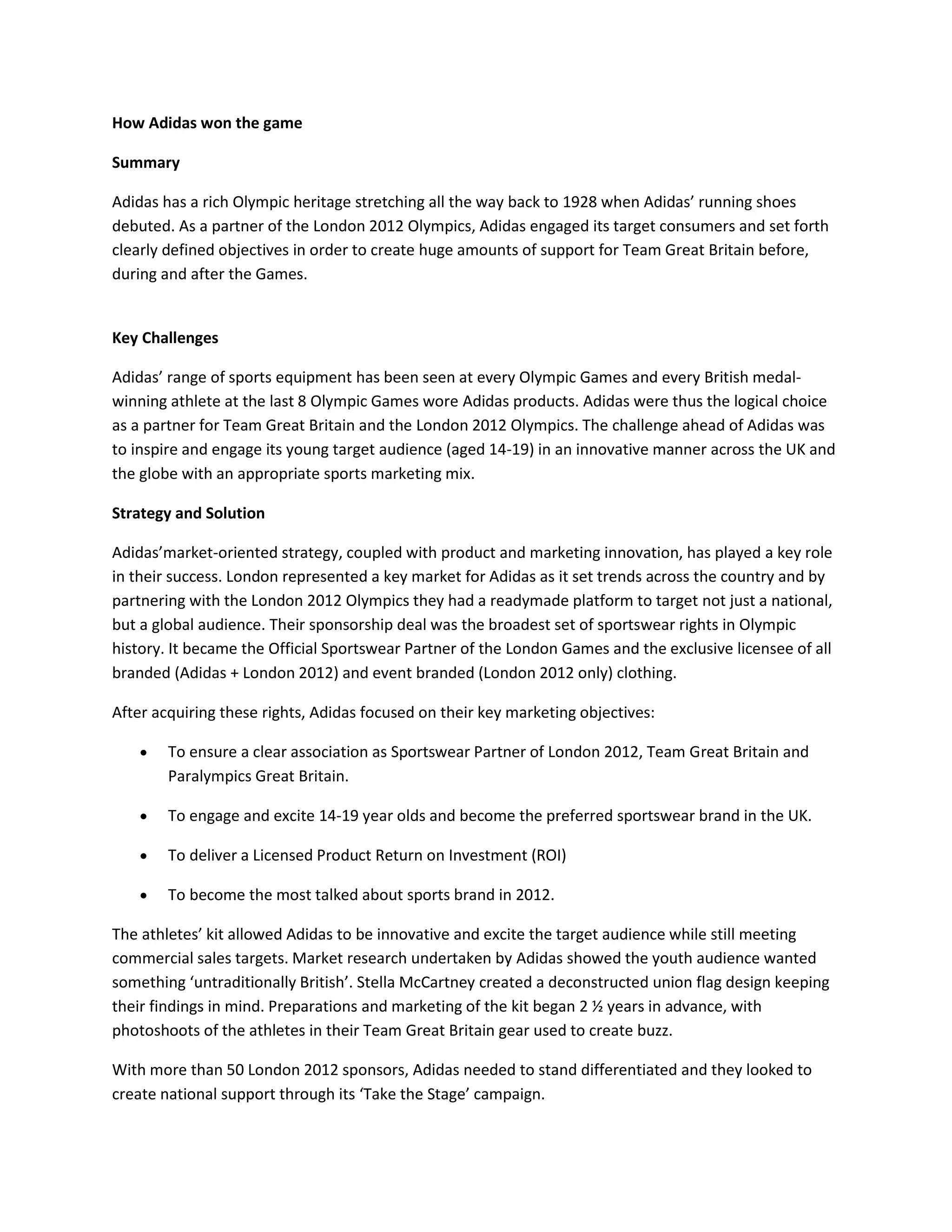 Adidas Marketing Case Study | PDF