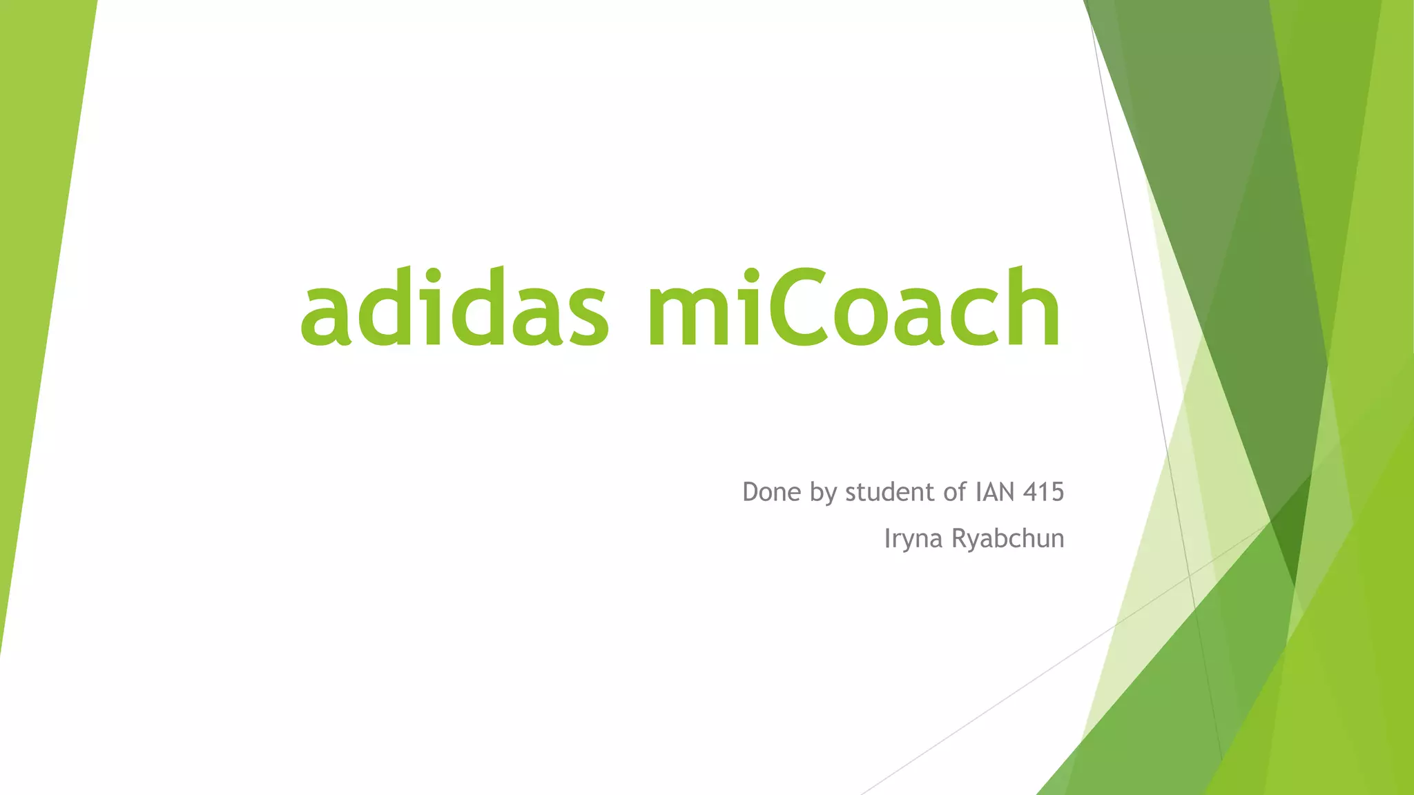 Adidas mi coach | PPTX