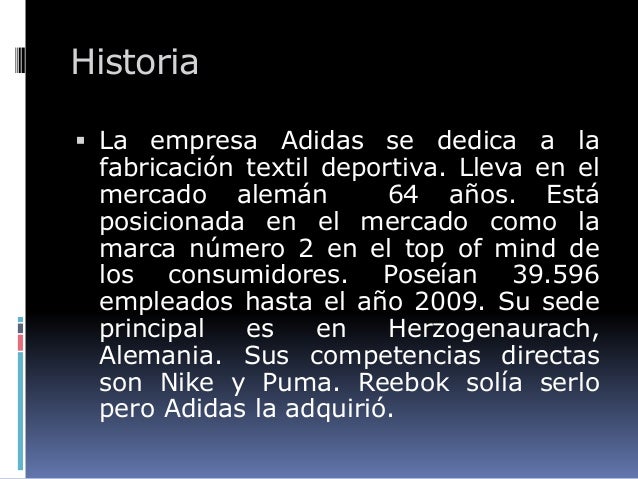 Venta > adidas historia de la empresa > en stock