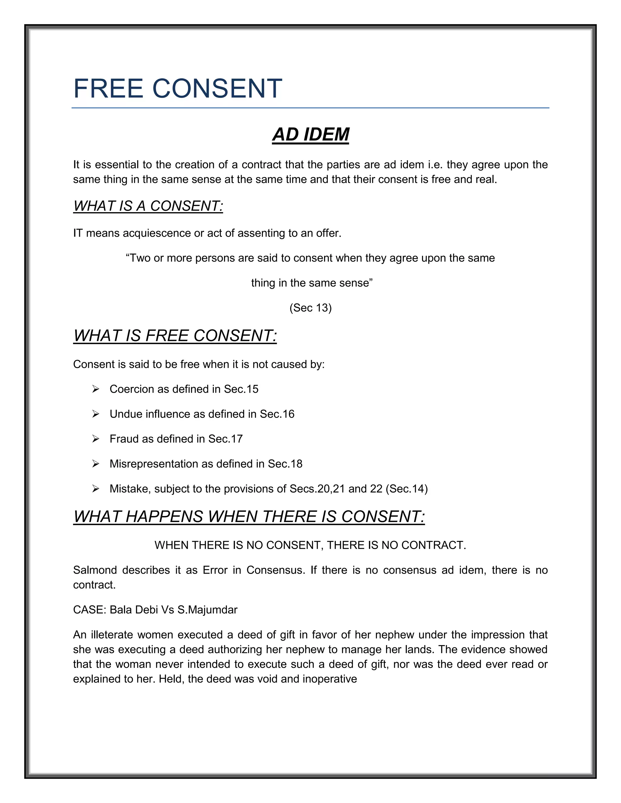 Ad idem | DOCX | Business | Business and Finance