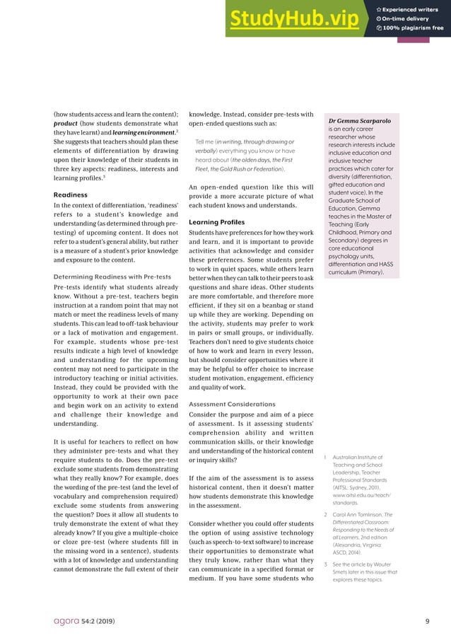 A Differentiated Approach To Historical Inquiry | PDF