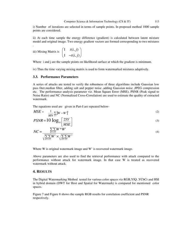 A DIGITAL COLOR IMAGE WATERMARKING SYSTEM USING BLIND SOURCE SEPARATION ...