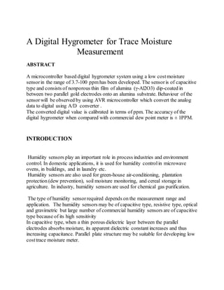 A digital hygrometer for trace moisture | DOCX